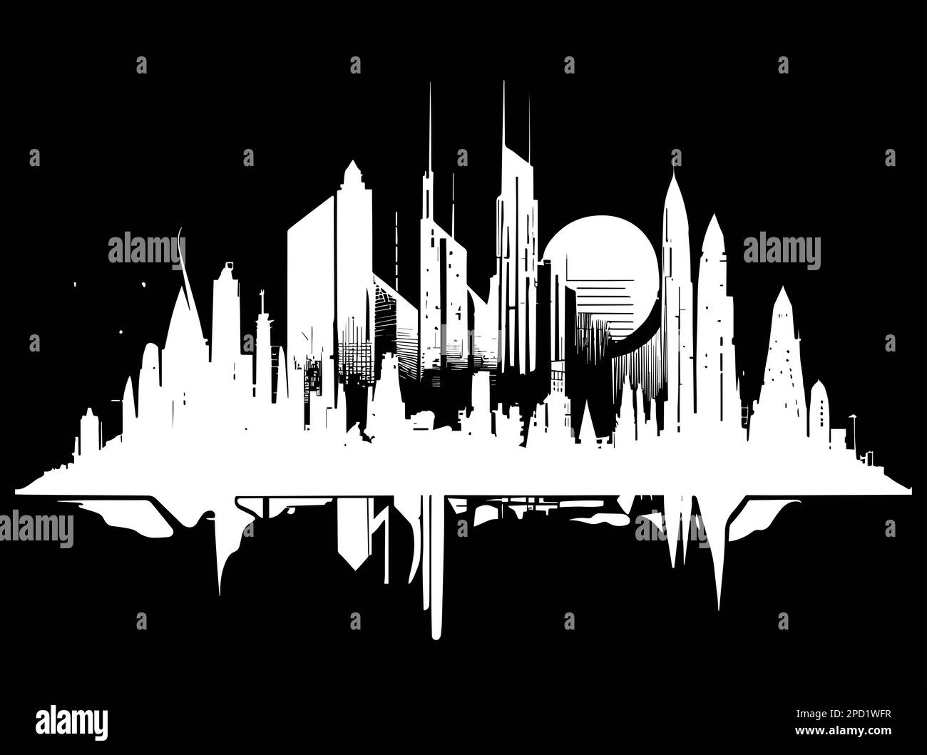 Futuristic Skyline Silhouette