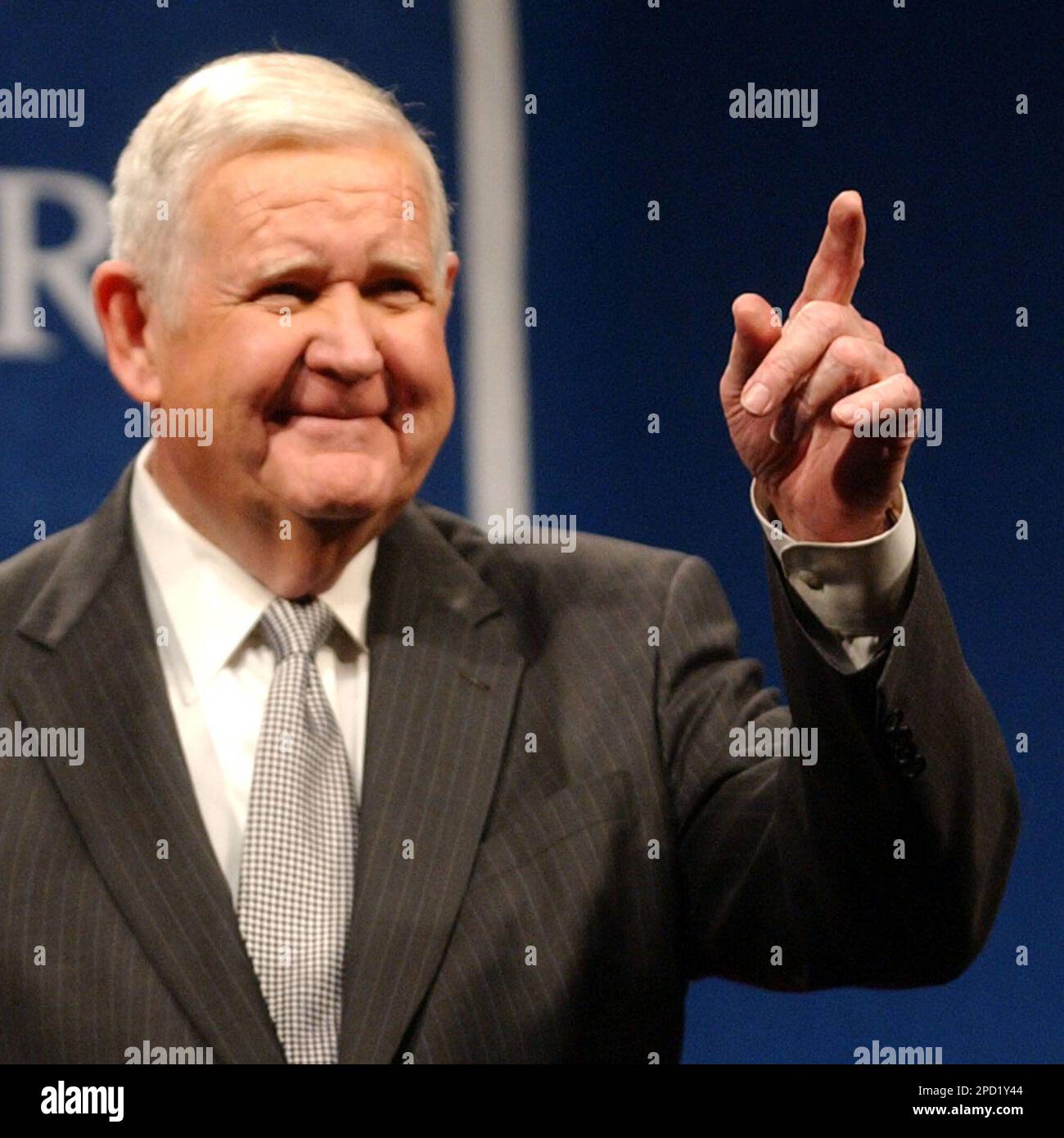 John P. Murtha, D-Penn, gestures to the crowd before he received the ...