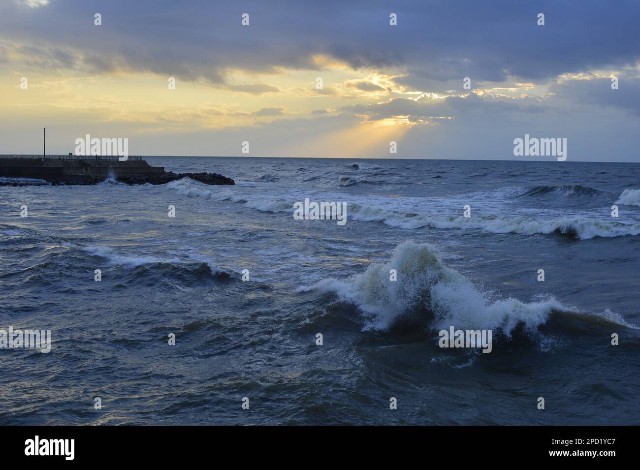 The Sea of Japan begins to boil with the approach of a typhoon Stock ...