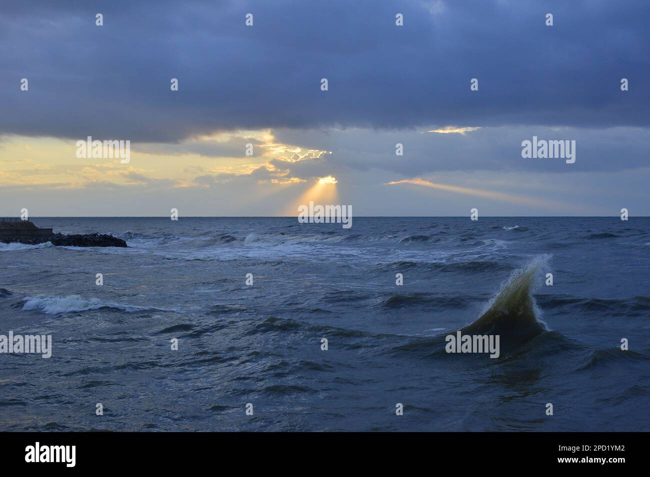 The Sea of Japan begins to boil with the approach of a typhoon Stock ...