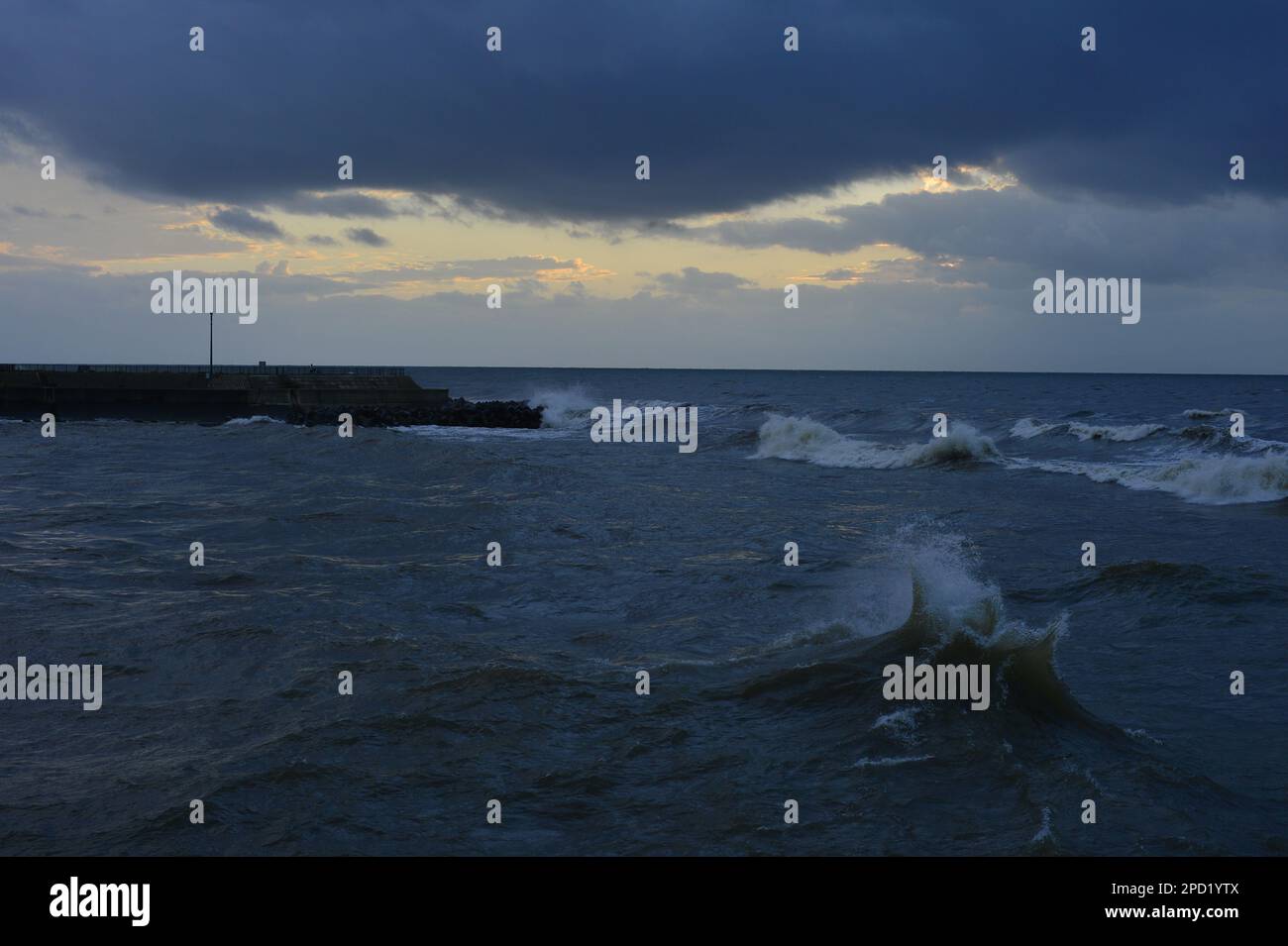 The Sea of Japan begins to boil with the approach of a typhoon Stock ...