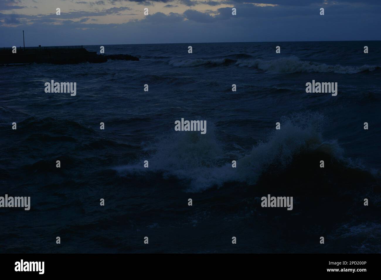 The Sea of Japan begins to boil with the approach of a typhoon Stock ...