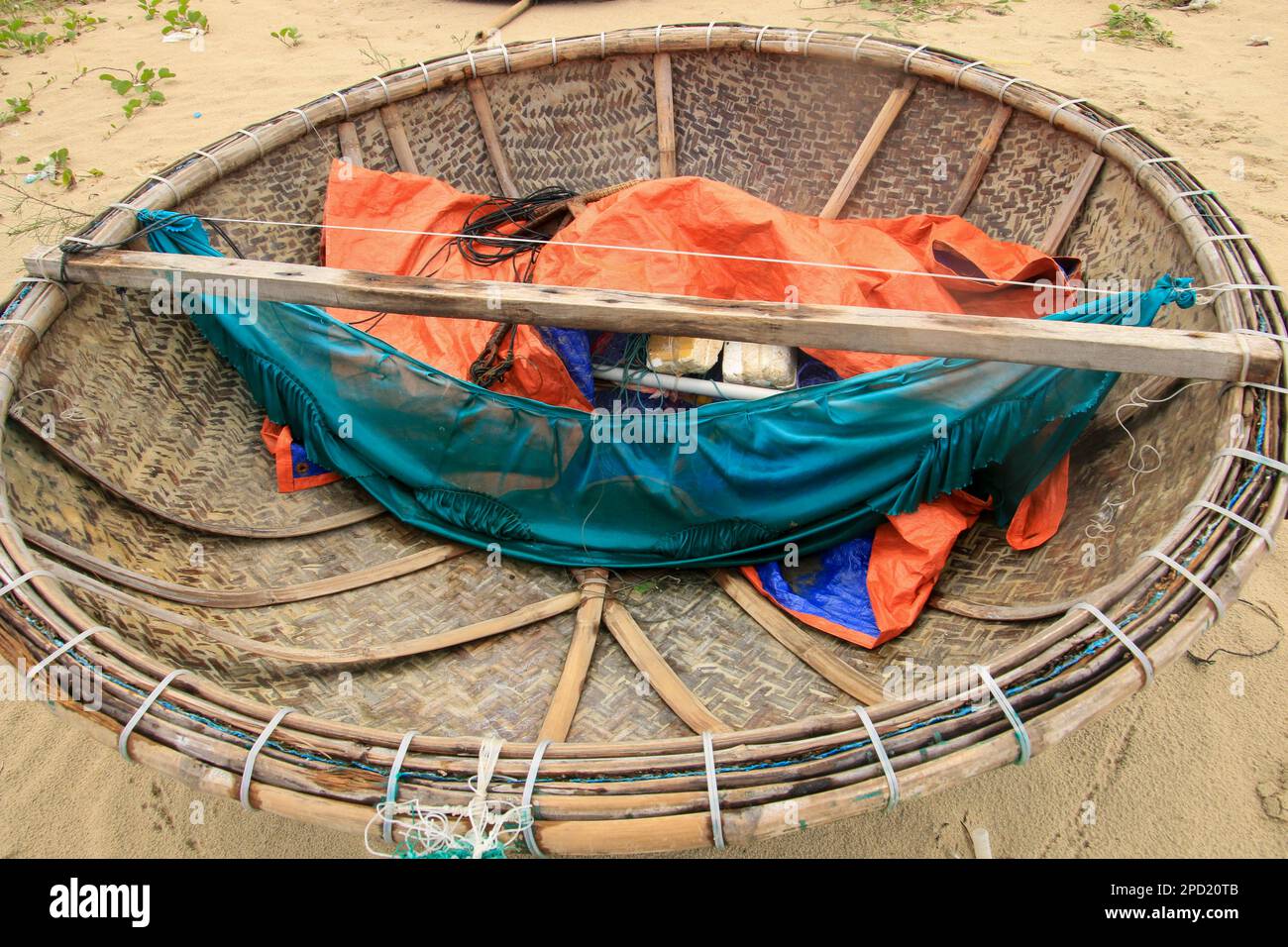 round fishing boats Photographed in Hoi An, Vietnam formerly known as ...