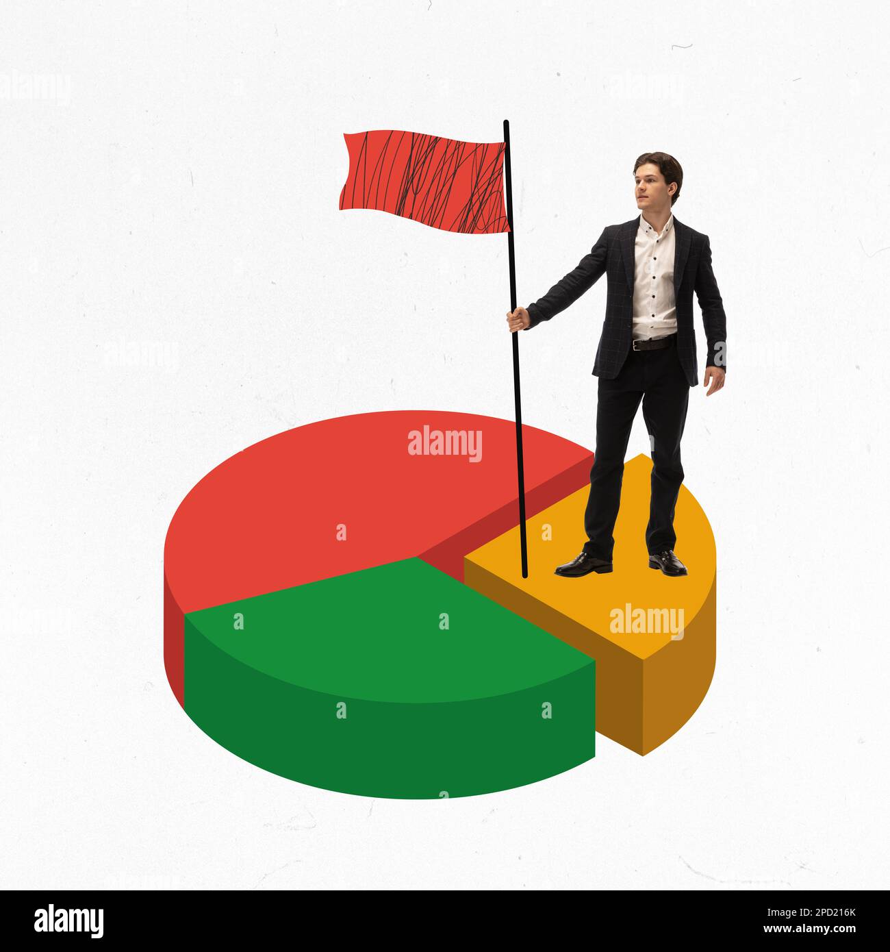Market gap. Creative modern conceptual design. Businessman standing on ...