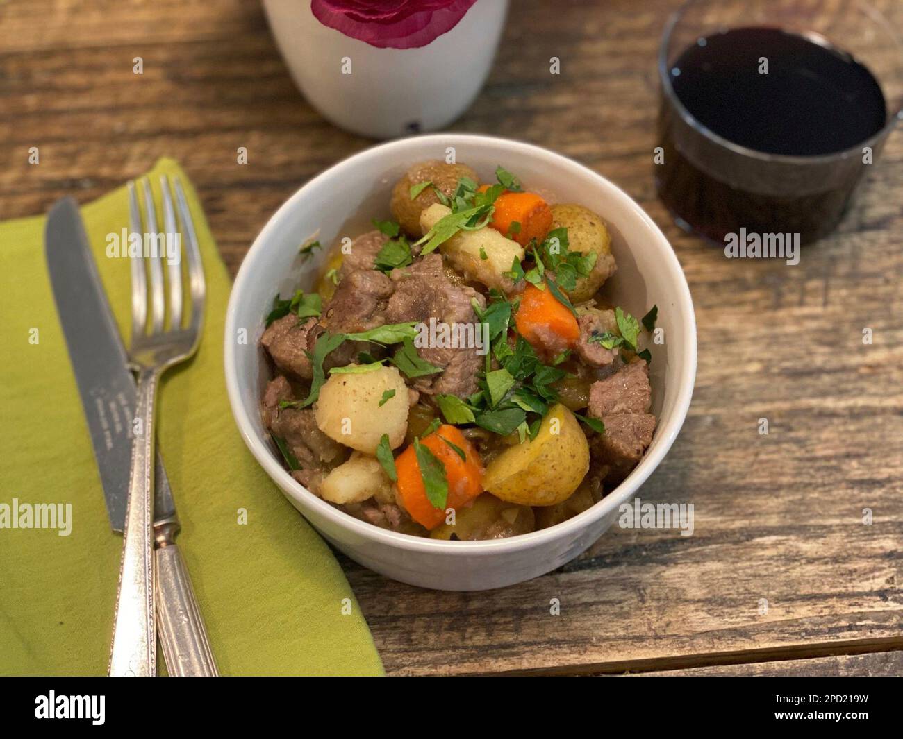 This March 2023 photo shows a recipe for Irish beef stew in New York ...