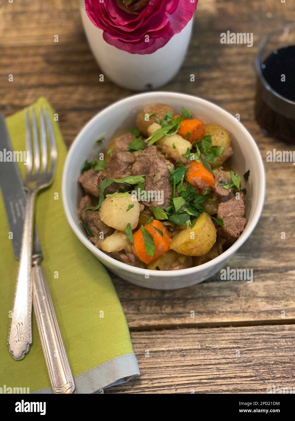 This March 2023 photo shows a recipe for Irish beef stew in New York ...