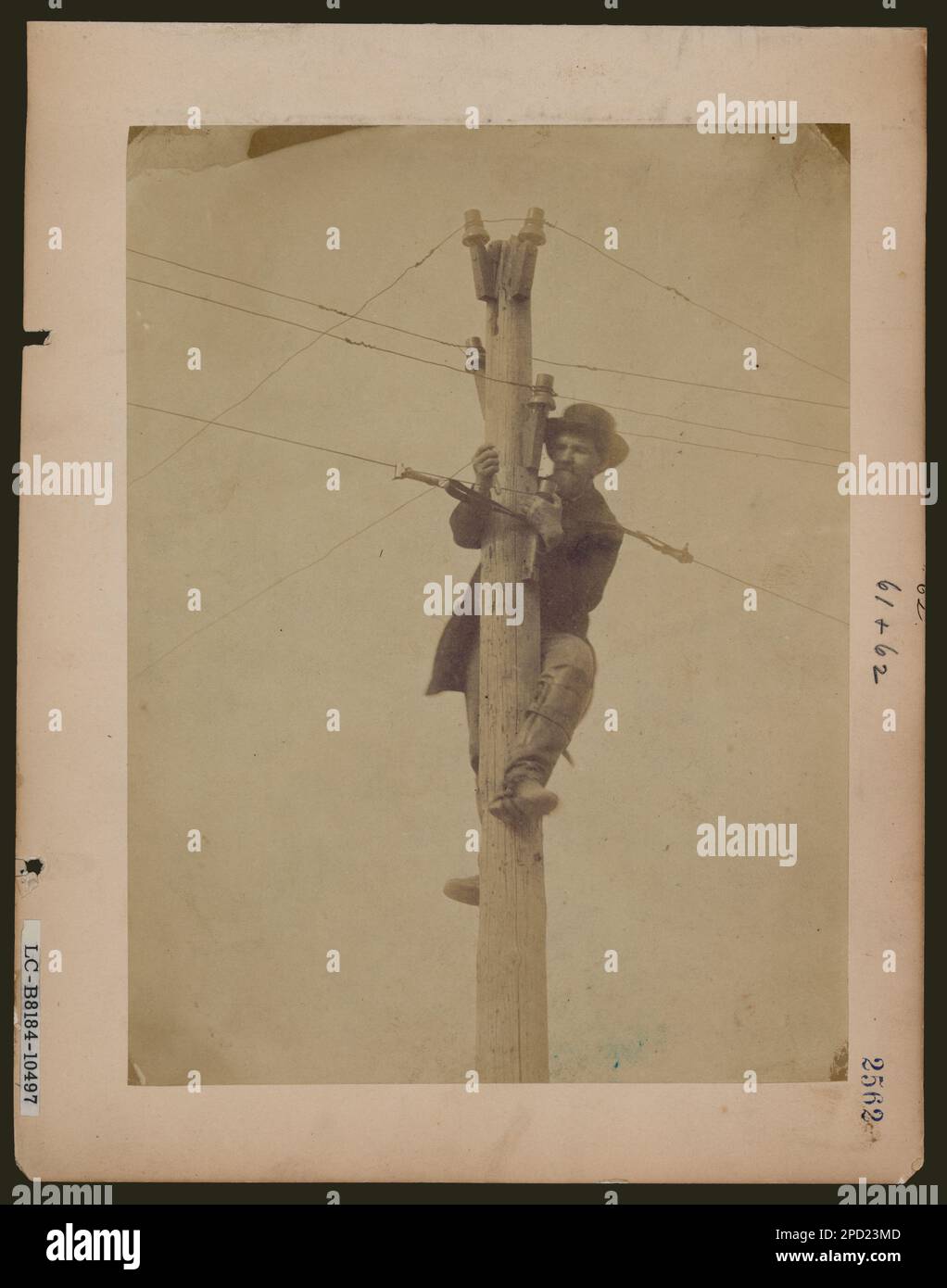 Worker Repairing Telegraph Line Forms Part Of Civil War Photos