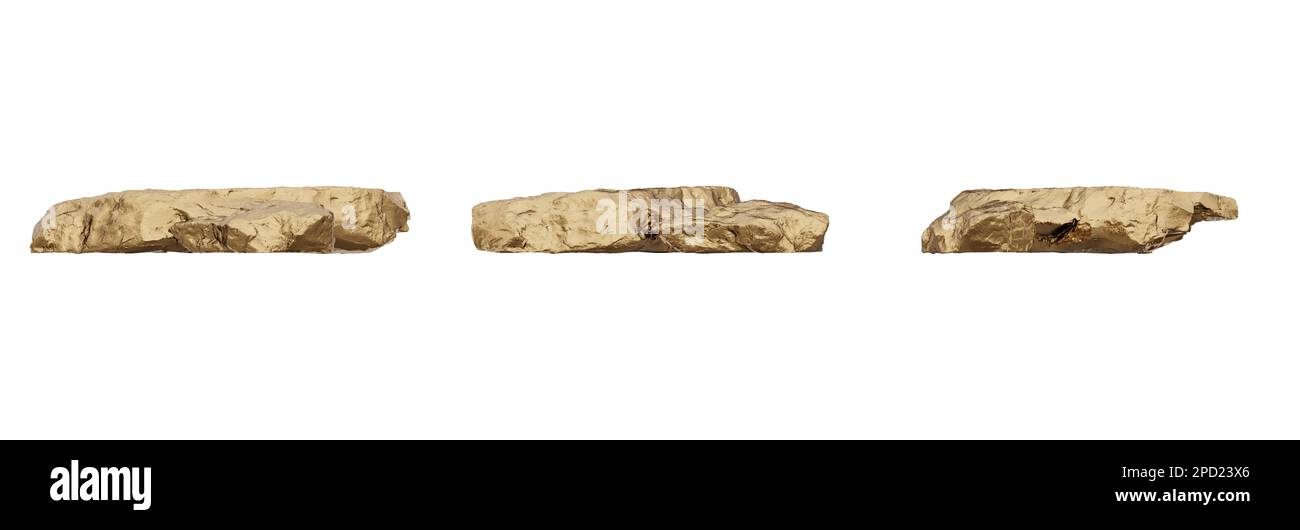 These magnificent 3D render golden stone components will add a touch of ...