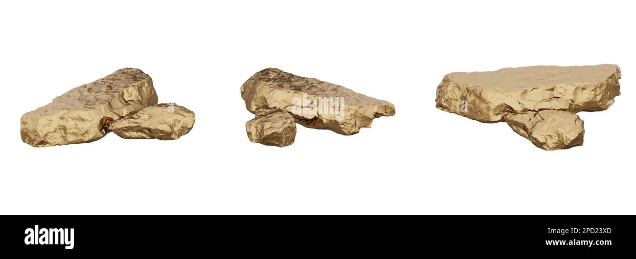 These magnificent 3D render golden stone components will add a touch of ...