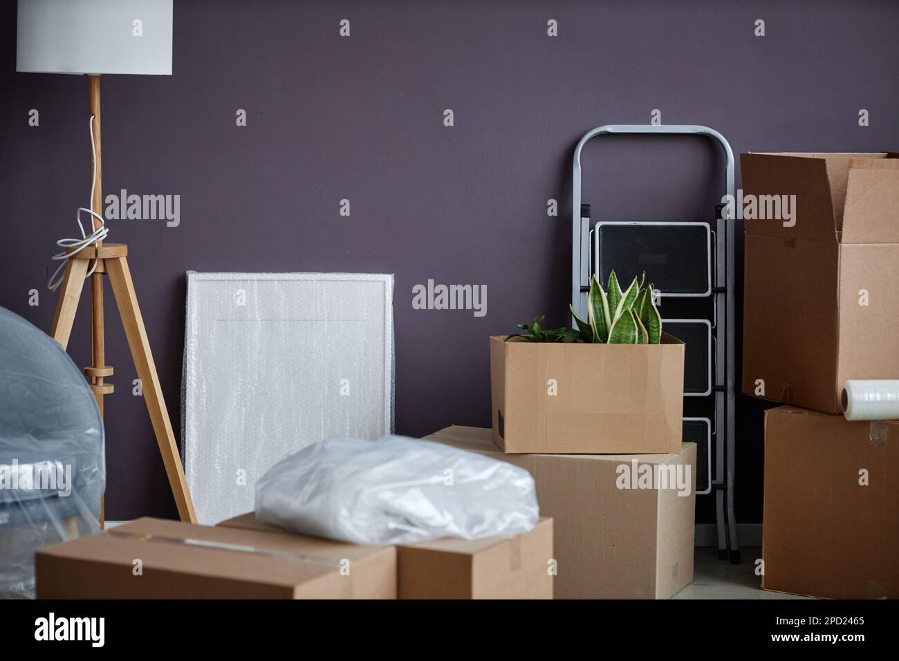 Things packing in cardboard boxes and containers for relocation Stock ...