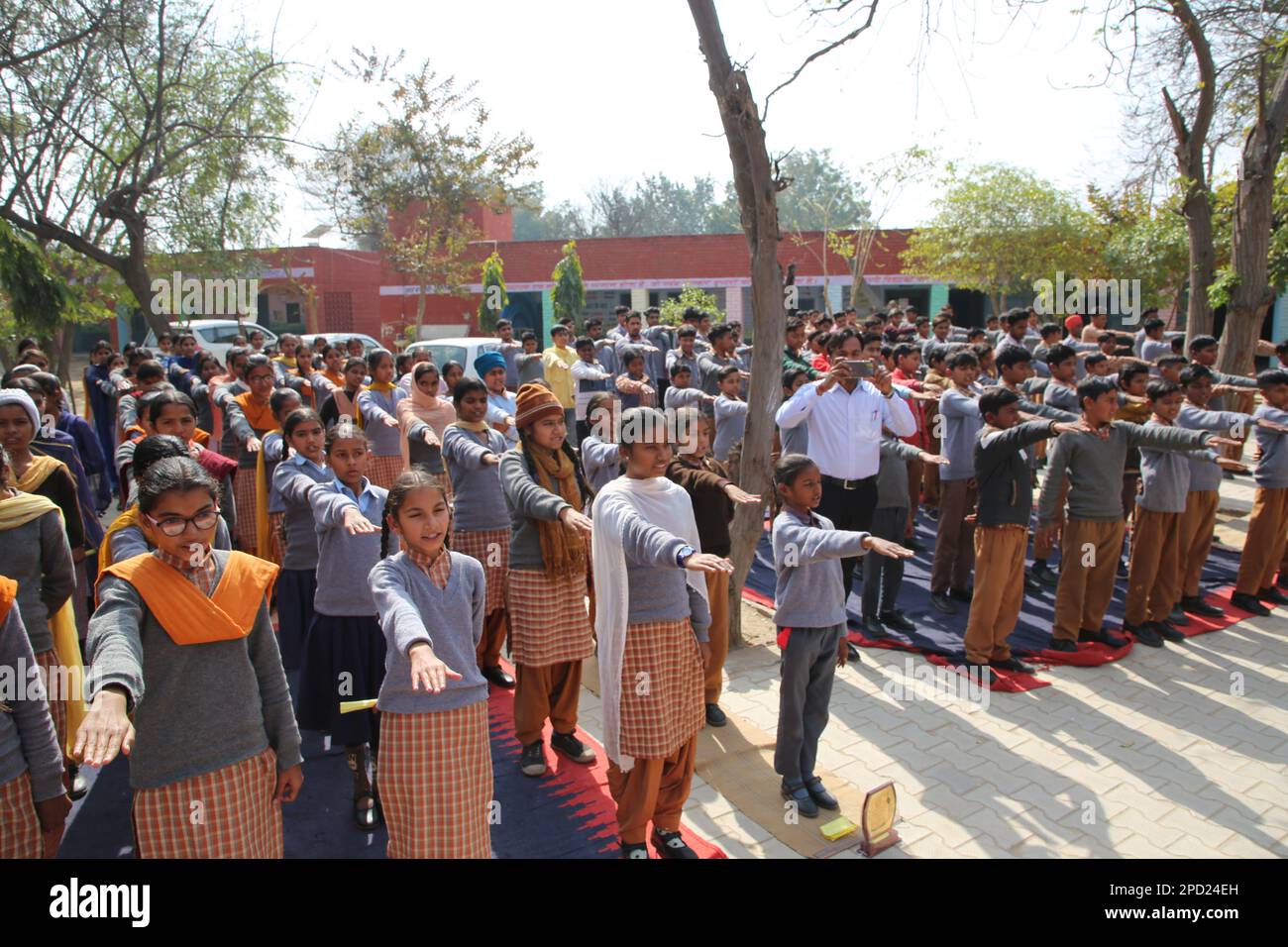 School students in assembly in India Stock Photo - Alamy