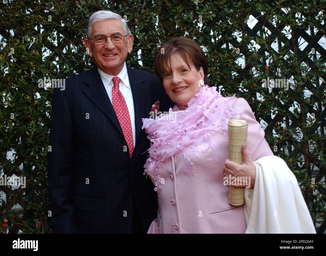 Eli Broad and wife Edye poses for photographs at the opening night gala ...
