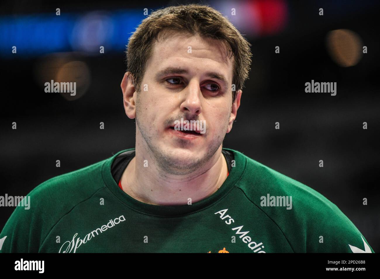 Nebojsa Simic, goalkeeper of Montenegro. EHF Euro 2022. Main Round ...