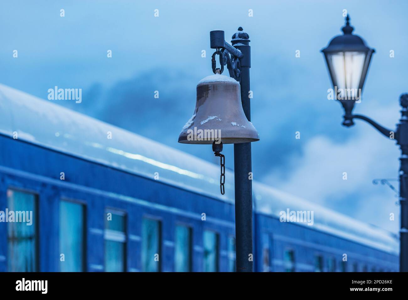 Station bell on the passenger platform Stock Photo - Alamy