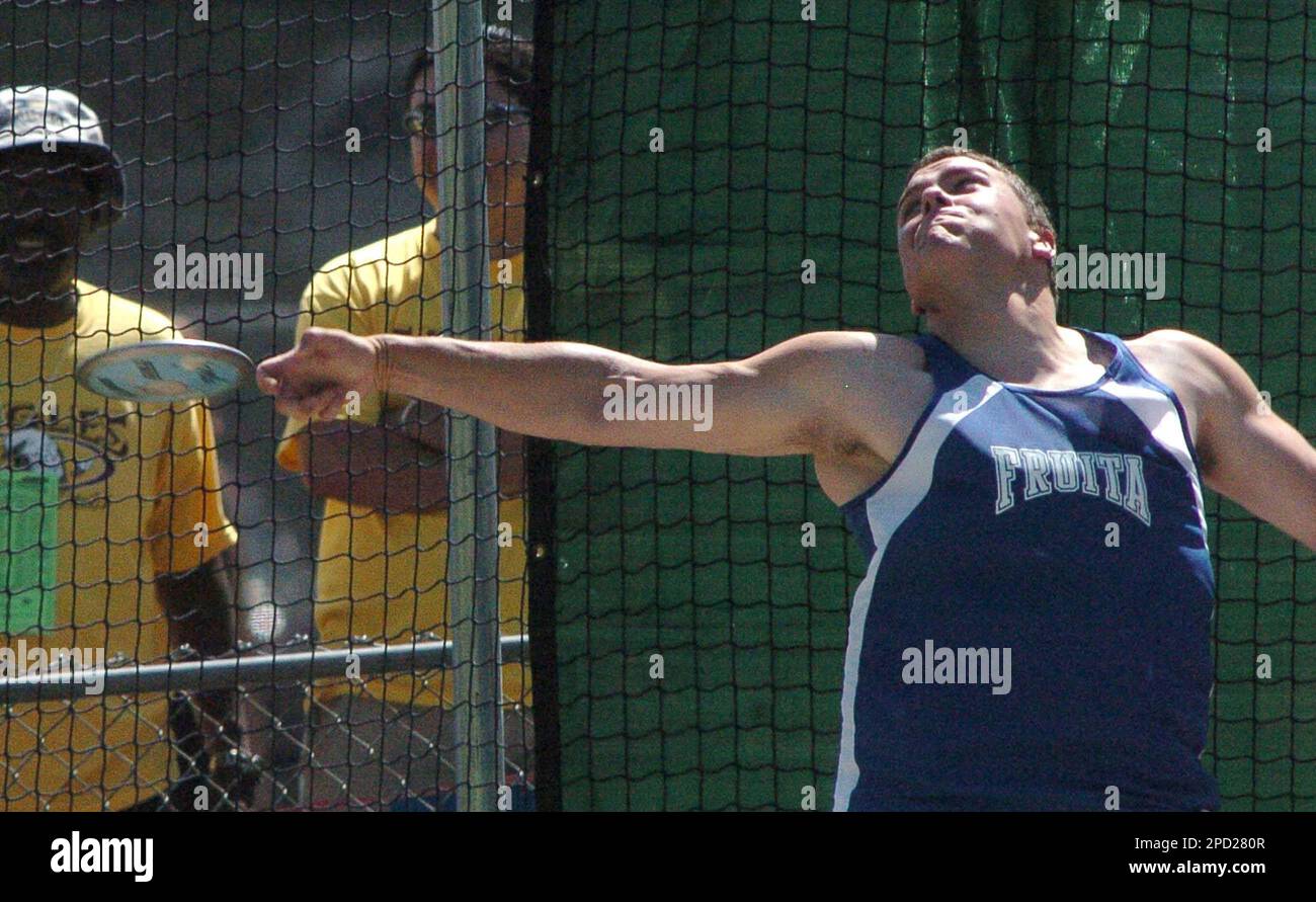 Fruita-Monument's Tyson Williams competes in the Class 5A discus during ...