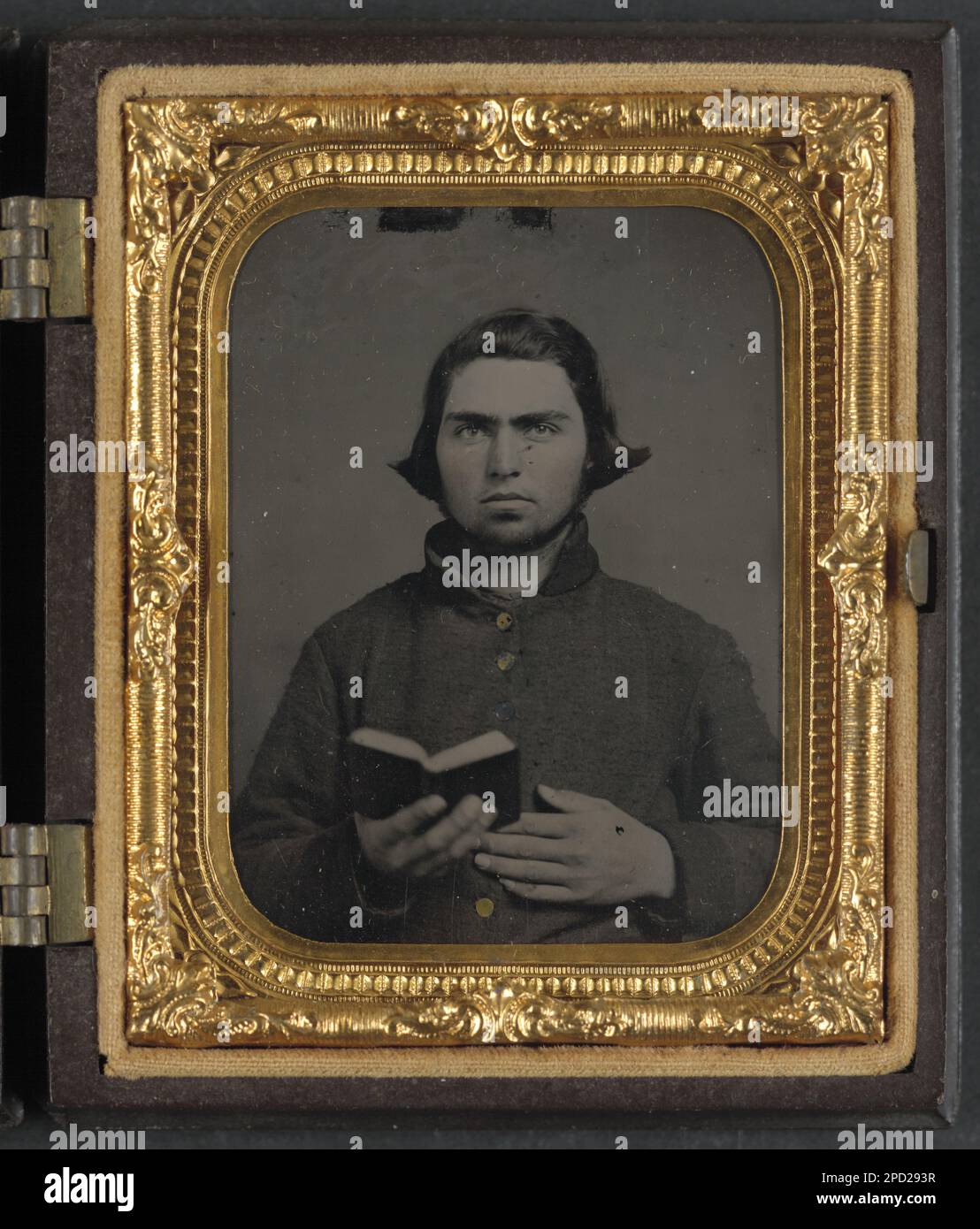 Private Thomas McCreary of Co. E, 3rd Kentucky Cavalry Regiment, in a ...