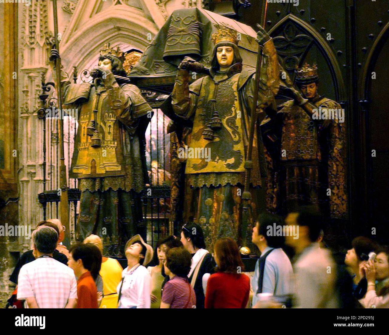 ** FILE ** Tourists walk by the alleged tomb of Spanish explorer ...