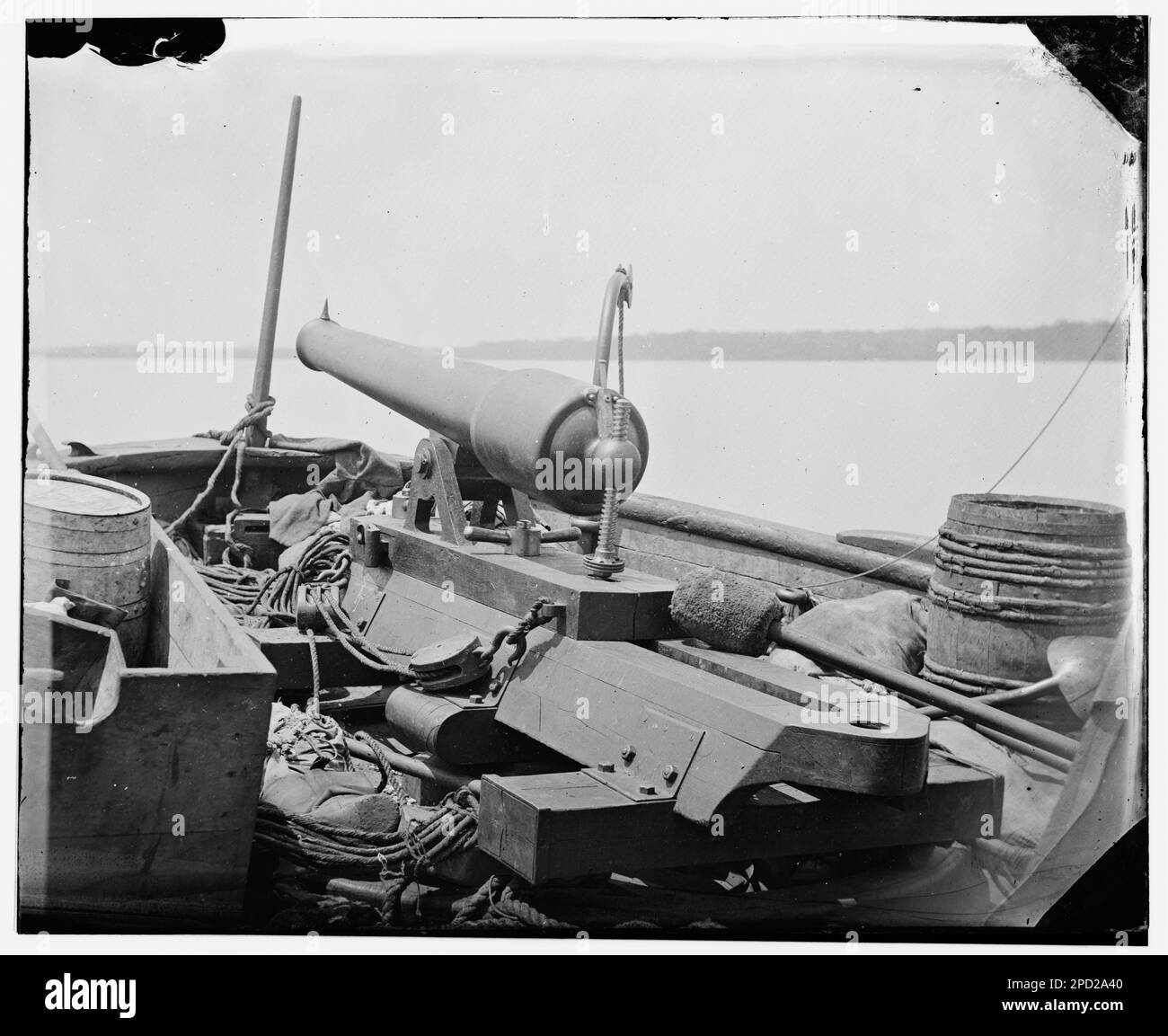 Bow Gun on Confederate gunboat Teazer, captured by the Maritanza. Civil ...