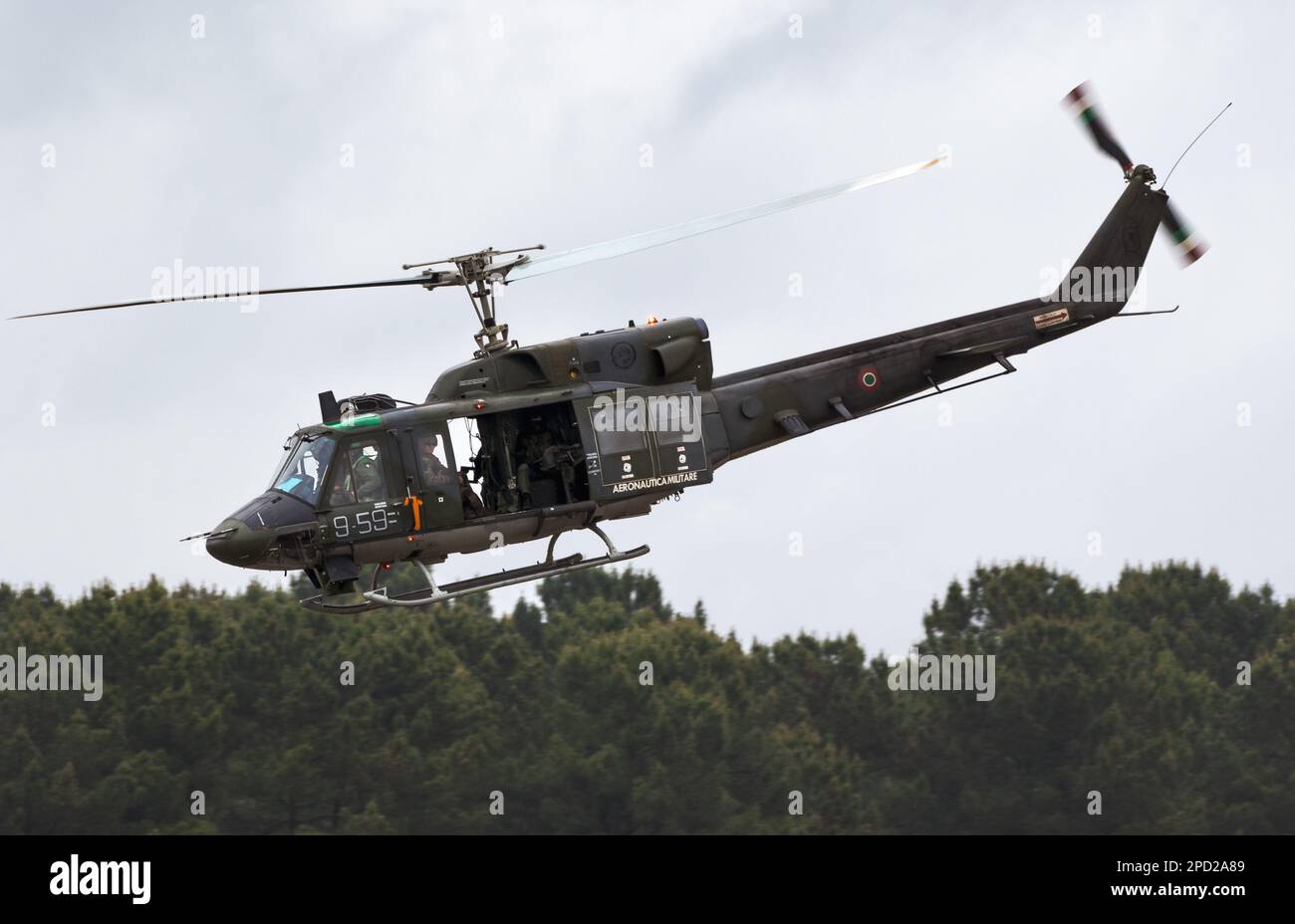Italian Air Force Agusta-Bell 212 Twin Huey helicopter departing from ...