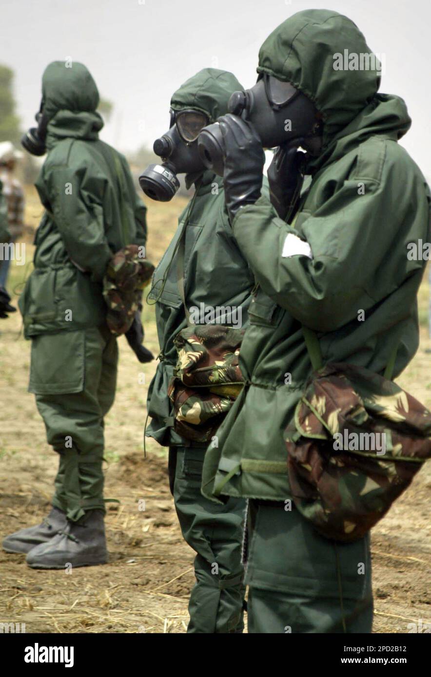 Indian Army soldiers wear nuclear biological chemical suit (NBC) during ...