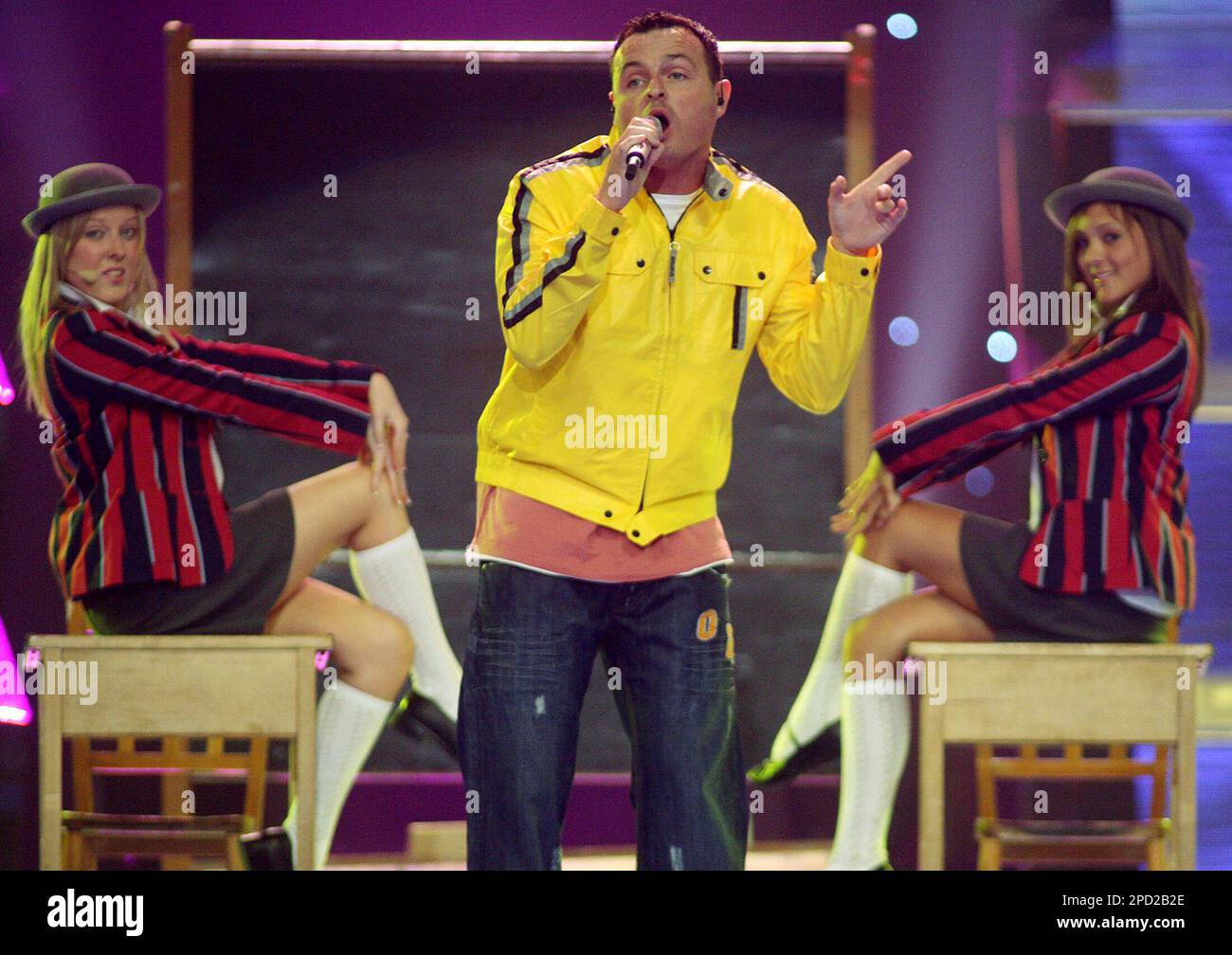 Singer Daz Sampson performs for the United Kingdom with the song ...