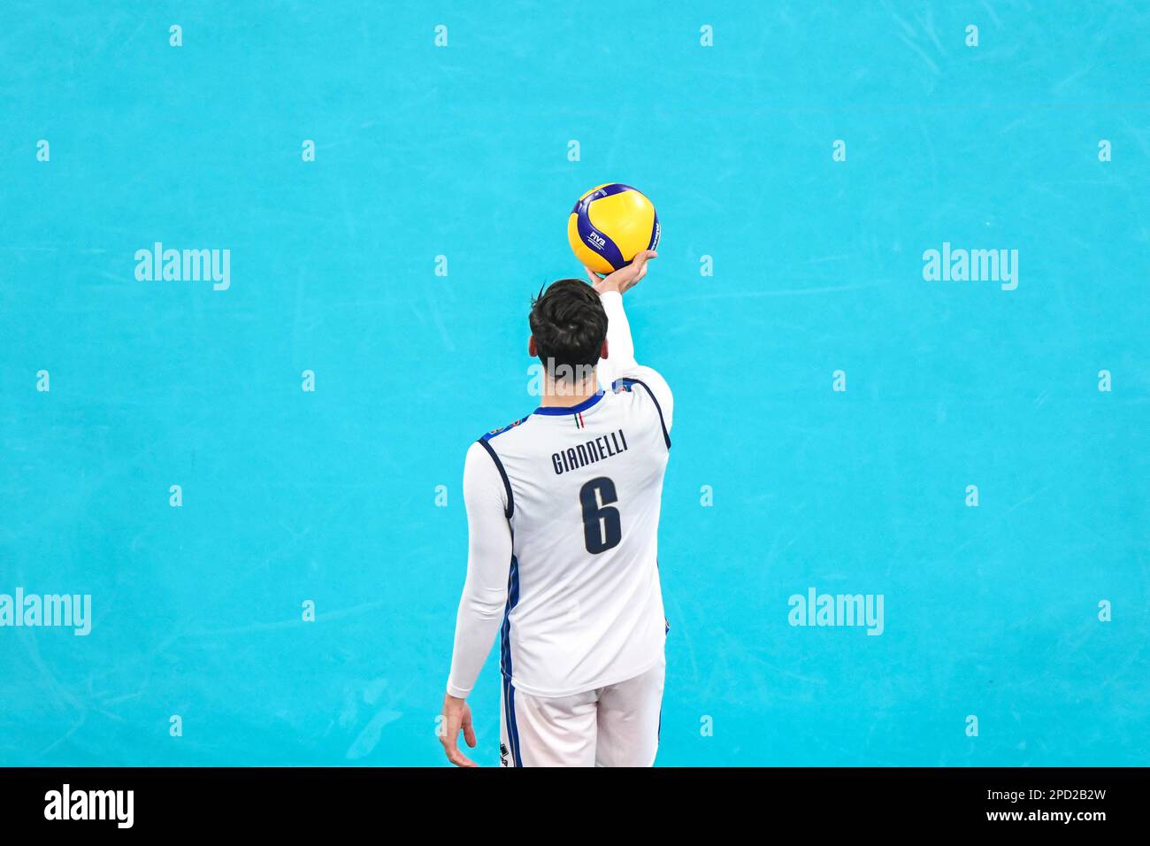 Simone Gianelli (Italy) serving. Volleyball World Championship 2022 ...