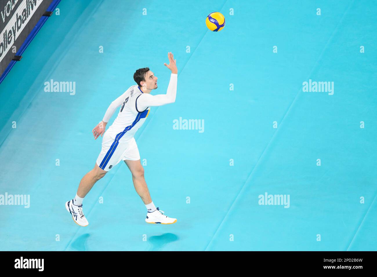 Simone Gianelli (Italy) serving. Volleyball World Championship 2022 ...