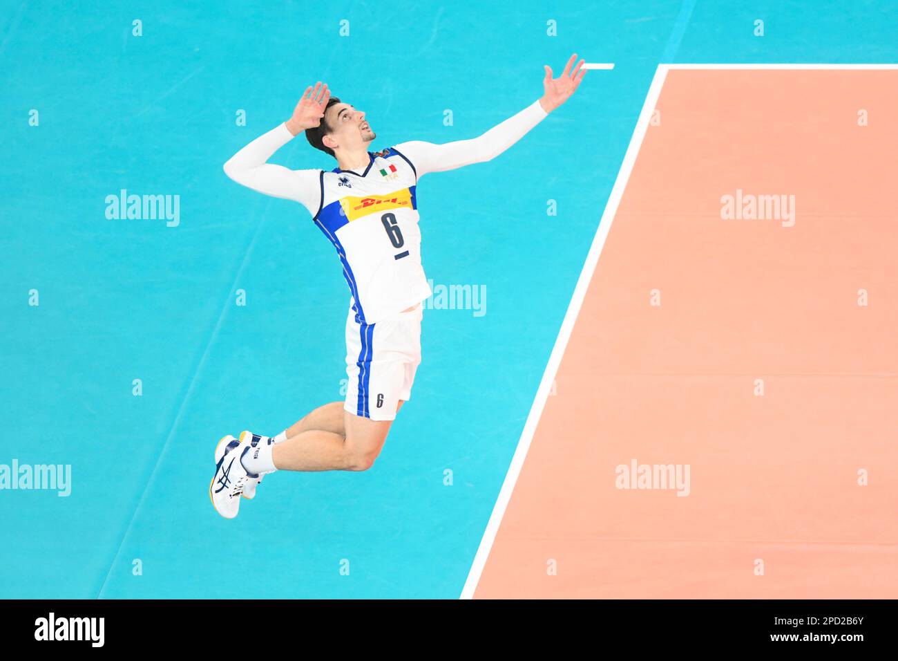 Simone Gianelli (Italy) serving. Volleyball World Championship 2022 ...