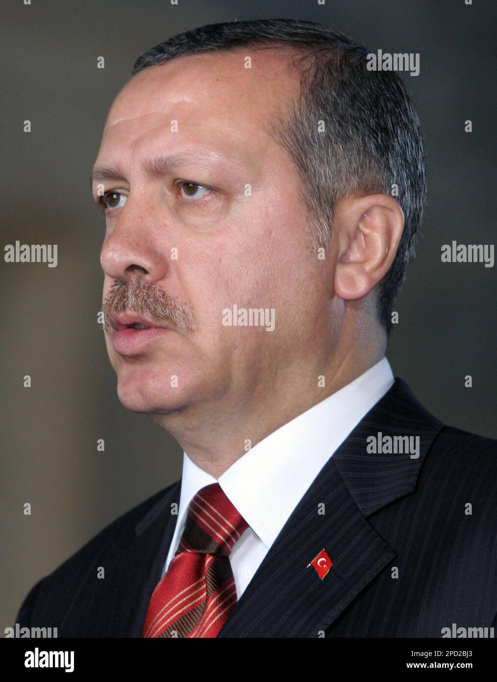 Turkish Prime Minister Recep Tayyip Erdogan during a ceremony at the ...