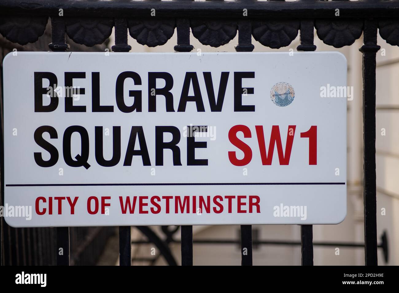 Belgrave Square street sign Stock Photo - Alamy