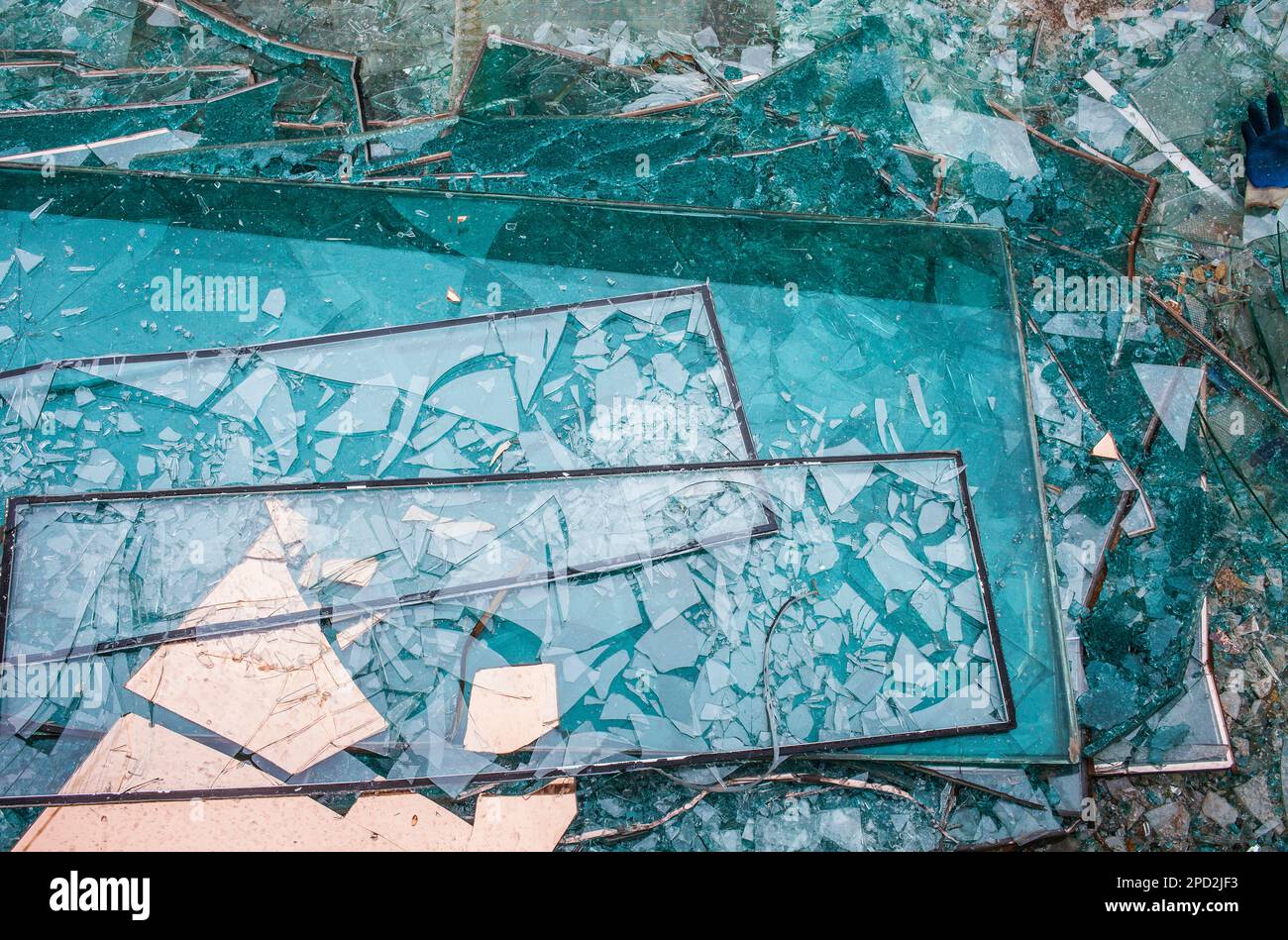 Glass storage to recycle, recycling center Stock Photo - Alamy