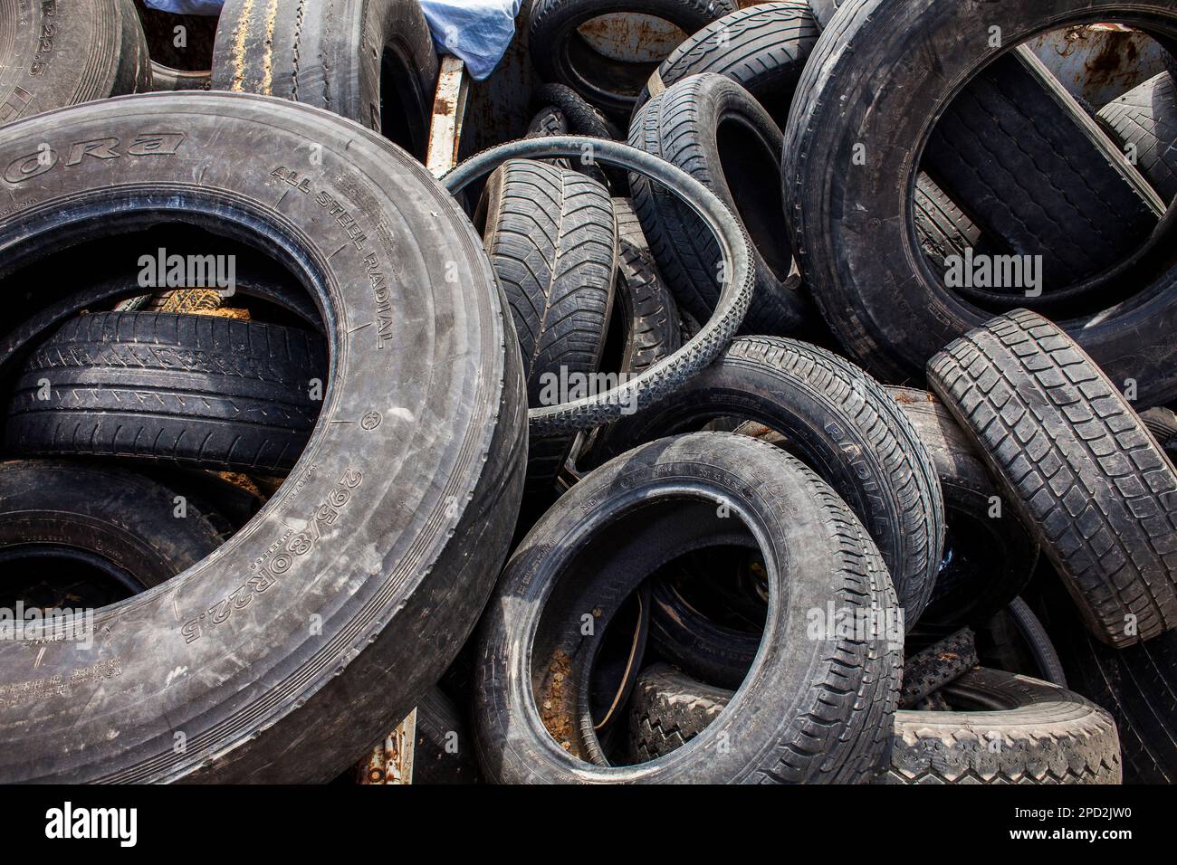Tire storage to recycle,recycling center Stock Photo - Alamy
