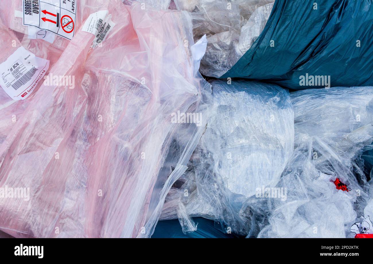 Plastic storage to recycle,recycling center Stock Photo - Alamy