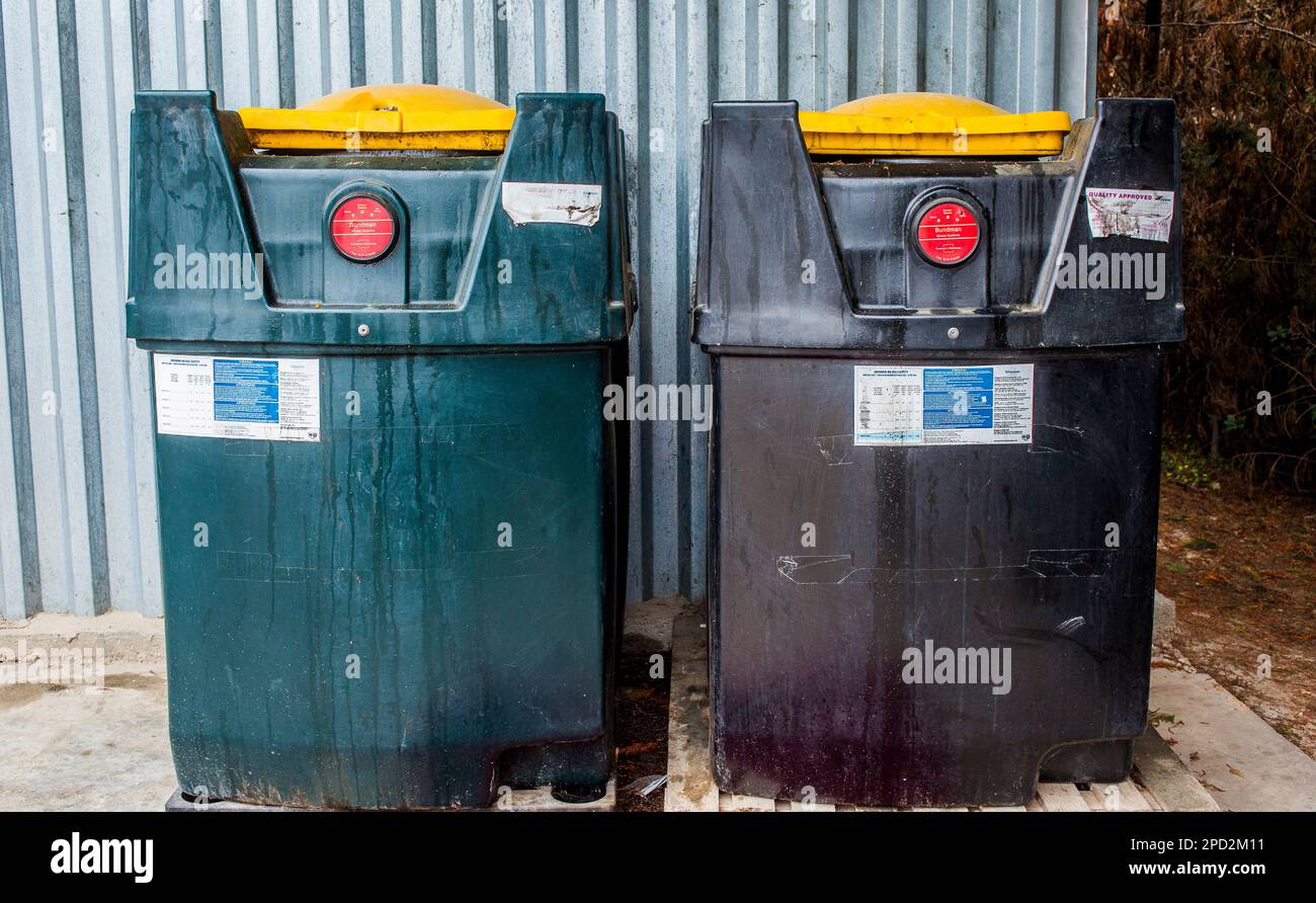 oil storage to recycle, recycling center Stock Photo - Alamy