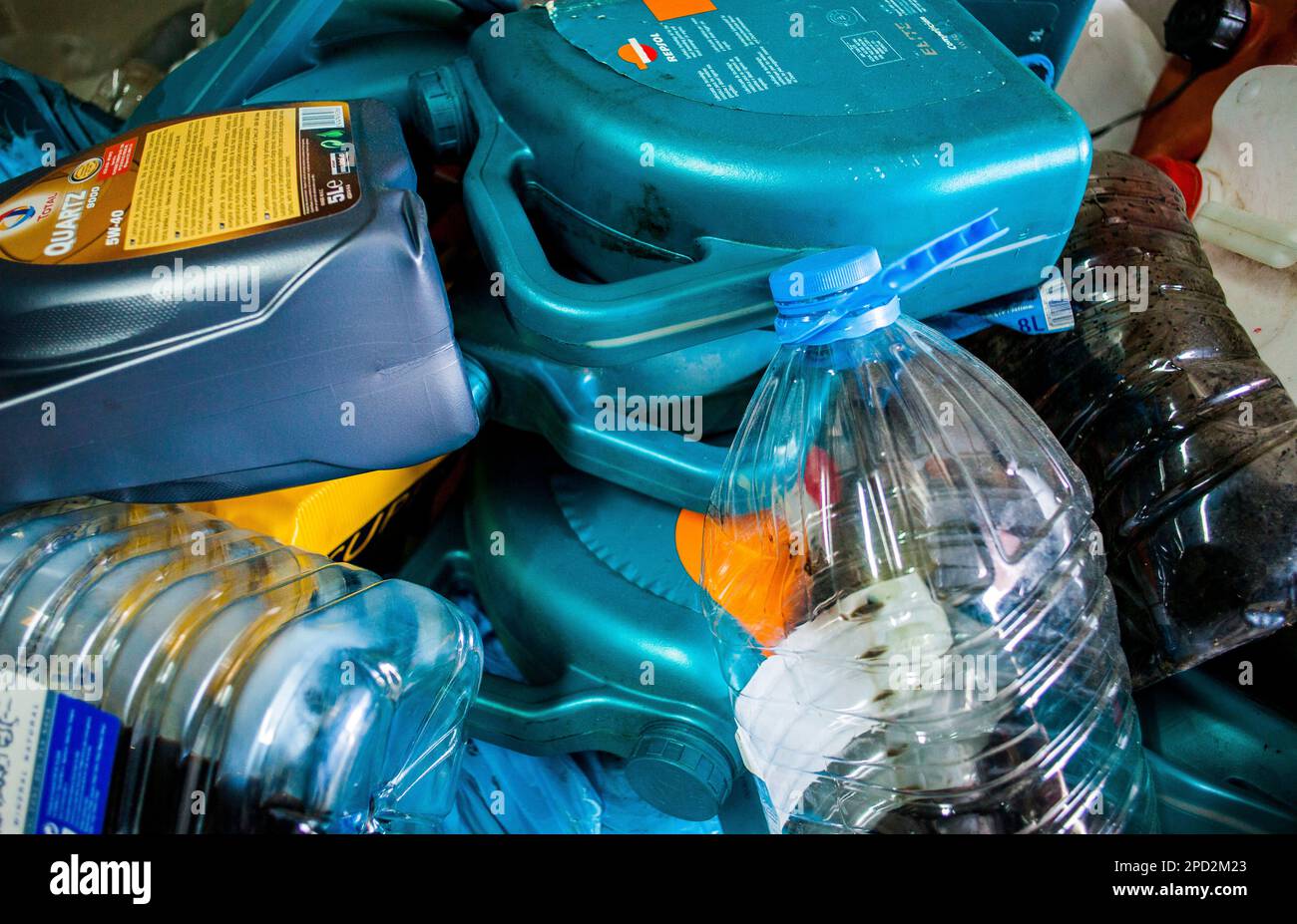 Used plastic bottles storage to recycle,recycling center Stock Photo ...