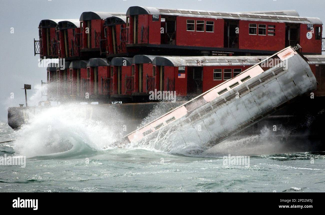 One of fifty subway cars from the New York City Transit Authority makes ...