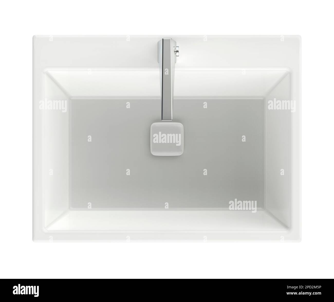 White ceramic wash basin with silver faucet, top view Stock Photo - Alamy