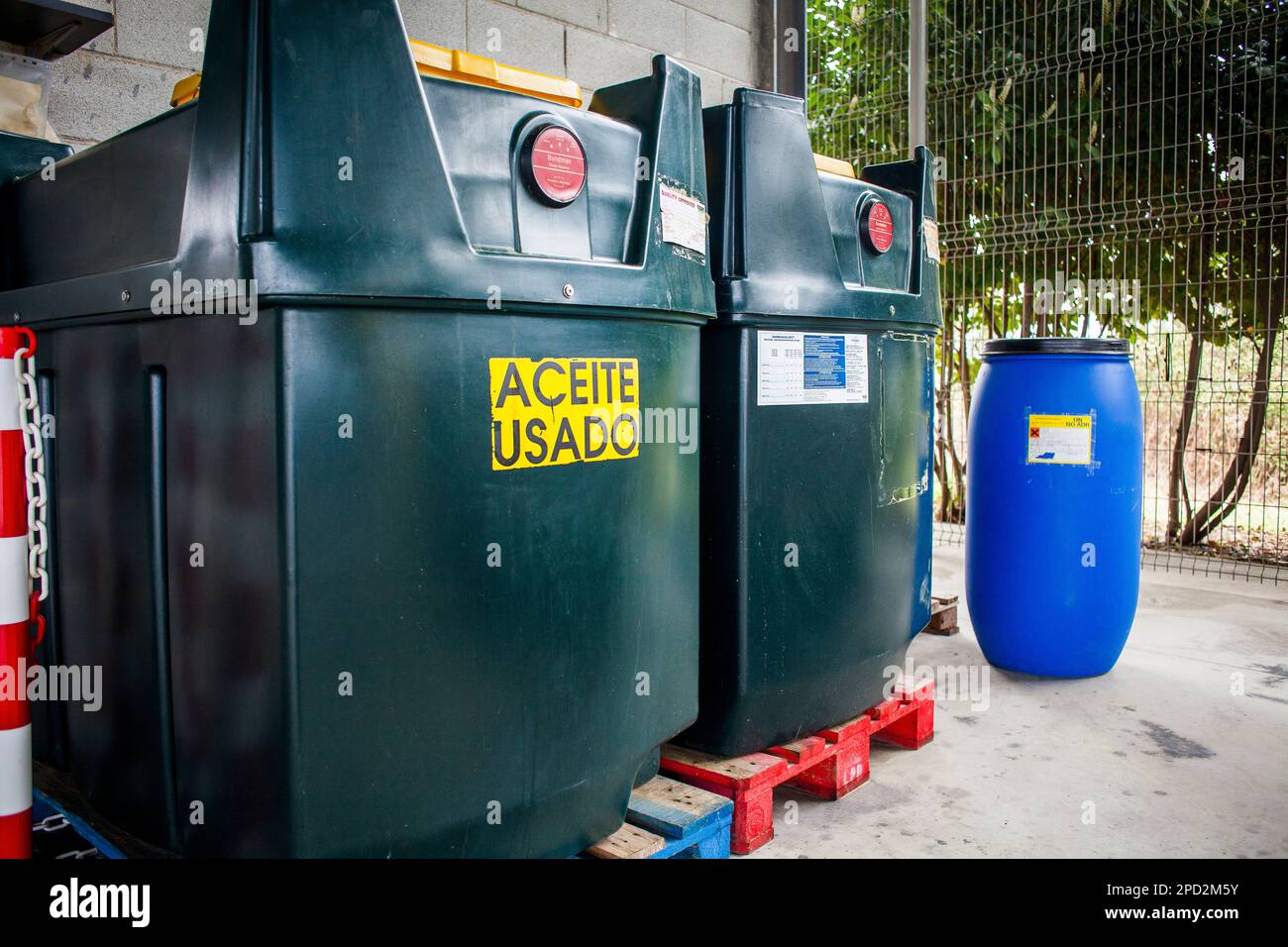 oil storage to recycle, recycling center Stock Photo - Alamy