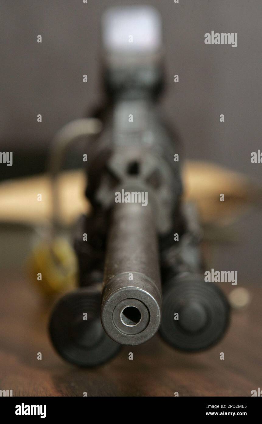 The Bushmaster rifle used by convicted sniper John Allen Muhammad and ...