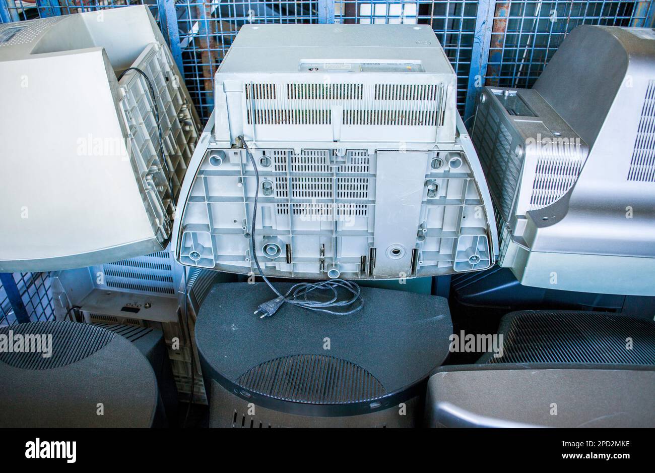 Computer storage to recycle,recycling center Stock Photo - Alamy