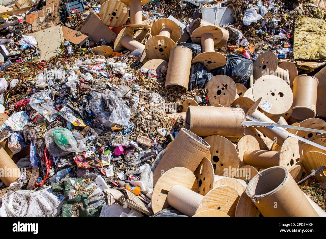 mixed waste storage to recycle,recycling center Stock Photo - Alamy