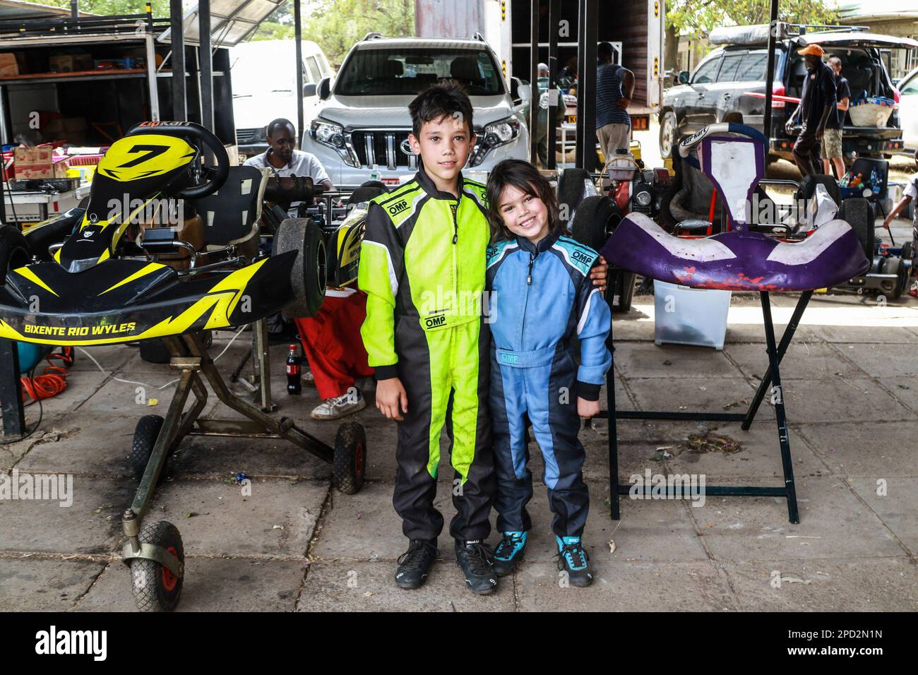 Nakuru, Kenya. 12th Mar, 2023. Siblings, Bixente Rio Wyles (L) and ...