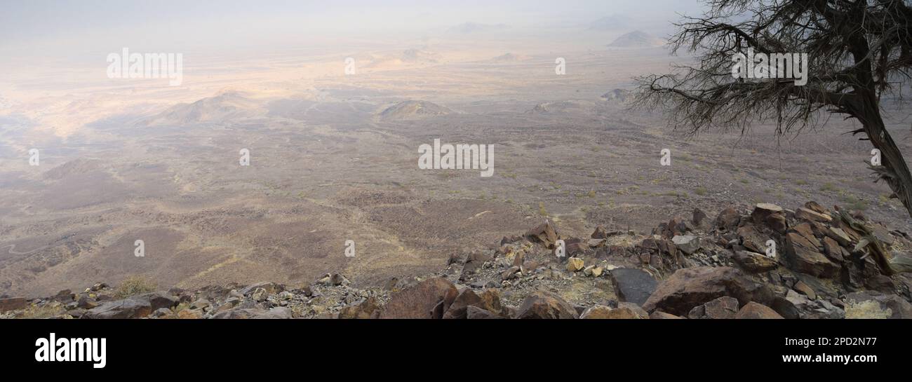 View over the Great Rift Valley, Araba Valley Desert, south-central ...
