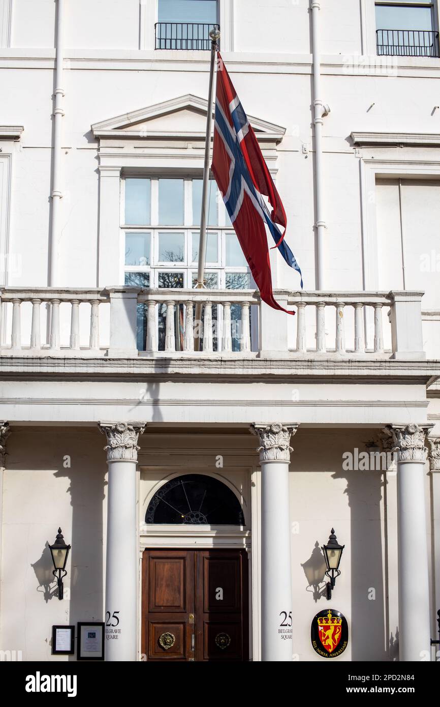 The Norwegian embassy stands proudly with its flag flying. Credit ...