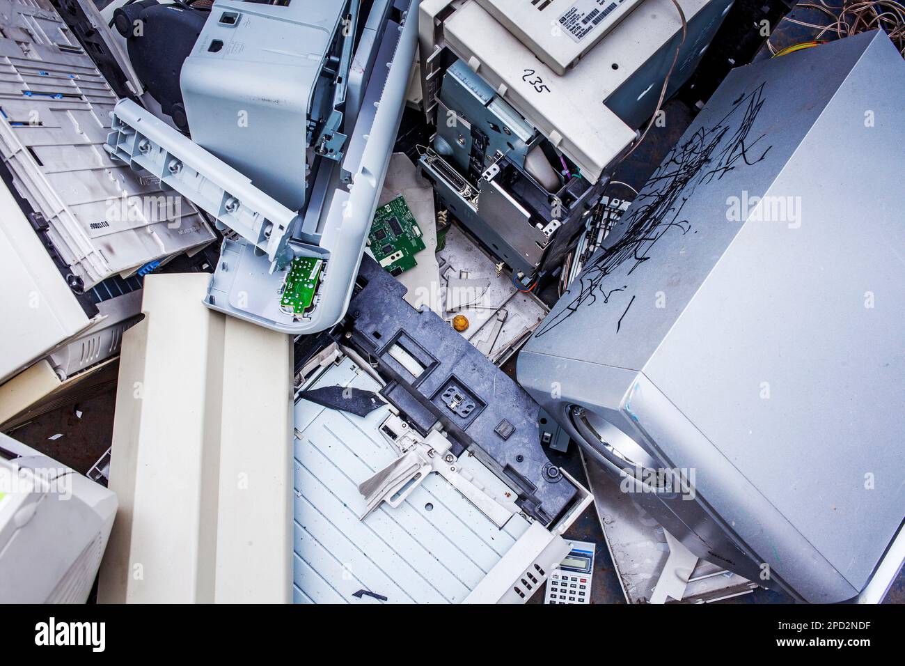 Computer storage to recycle,recycling center Stock Photo - Alamy
