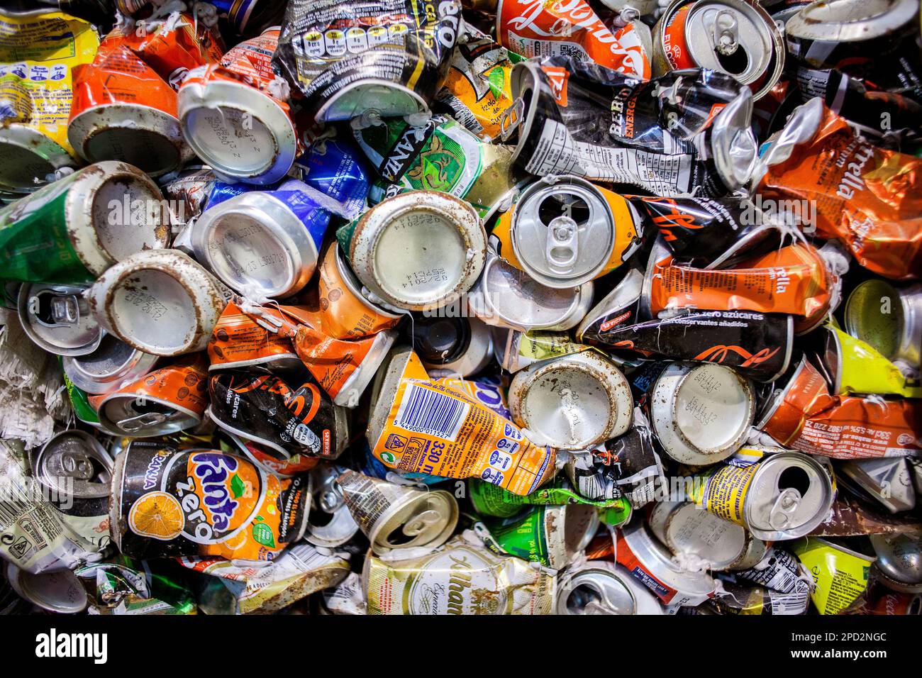 Aluminum cans storage to recycle,recycling center Stock Photo - Alamy