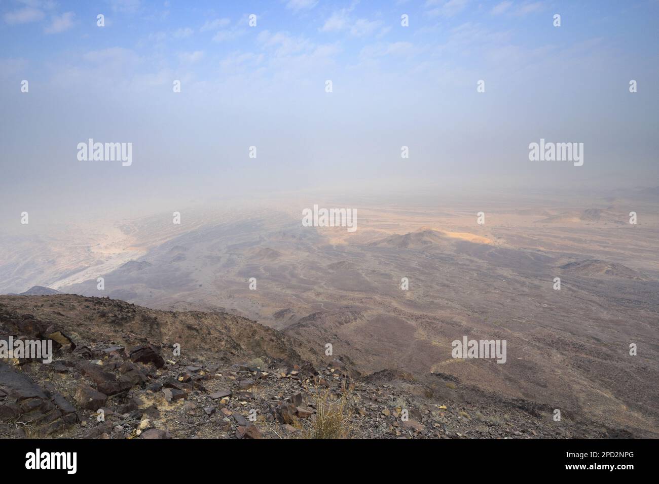 View over the Great Rift Valley, Araba Valley Desert, south-central ...