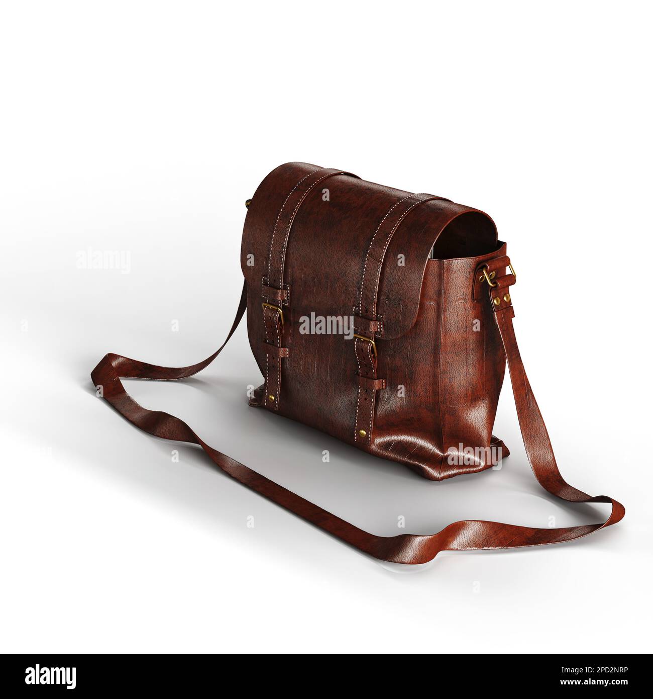 Bag 3D render strap detail closeup background white bright lighting ...