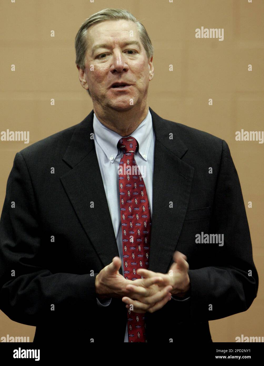 David Lesar, CEO of Halliburton Co., answers a question for the media ...