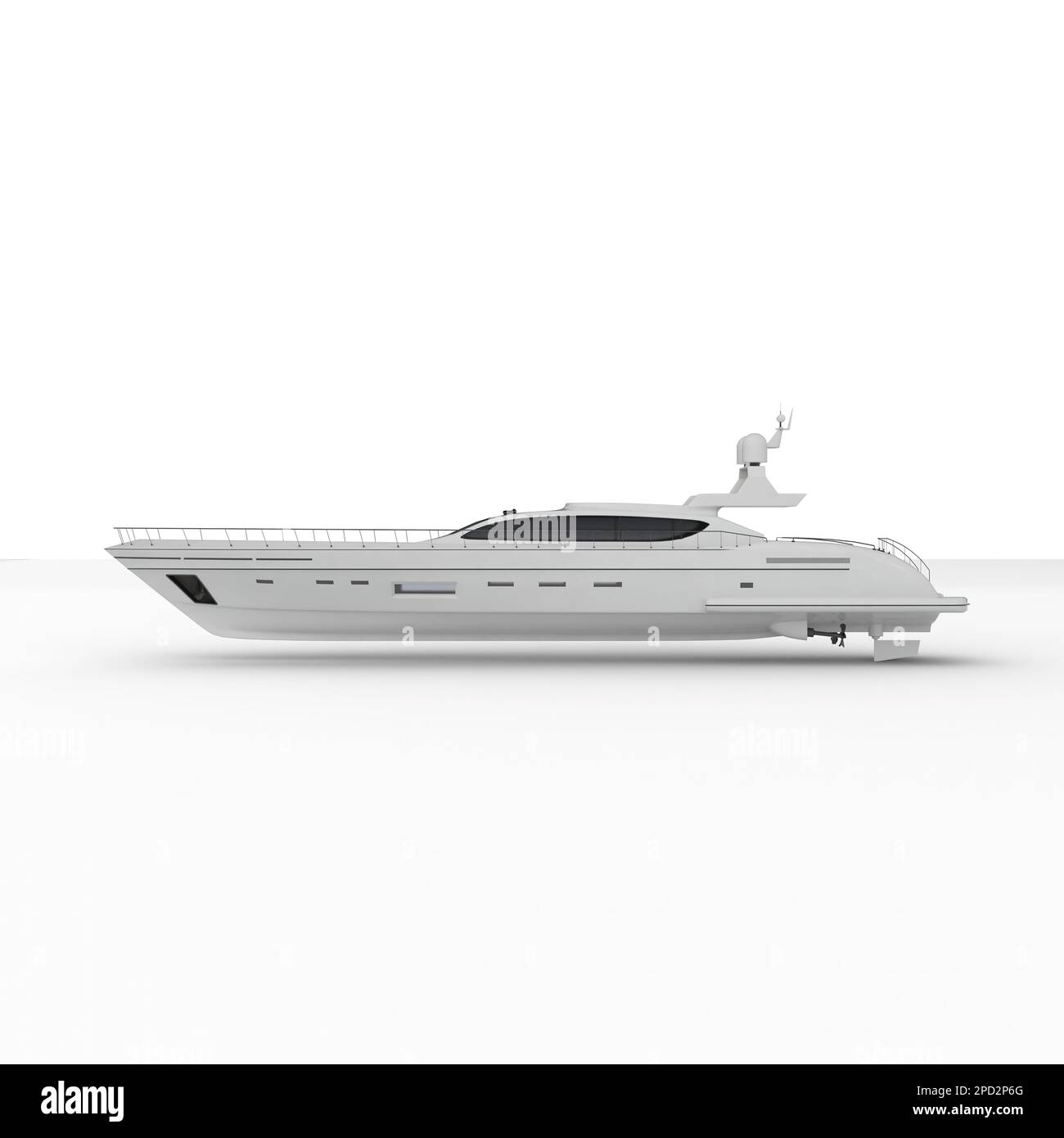 3D rendering of motor yacht, luxury watercraft ideal for leisurely ...
